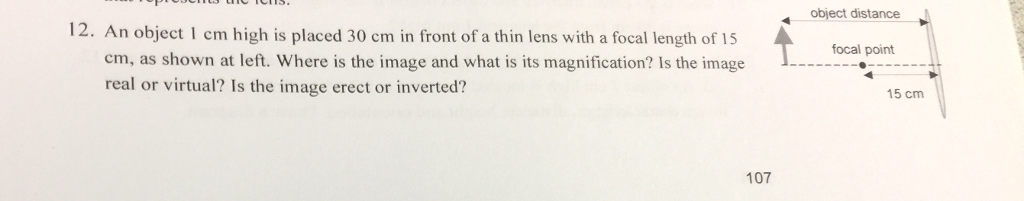 Solved An object 1 cm high is placed 30 cm in front of a | Chegg.com