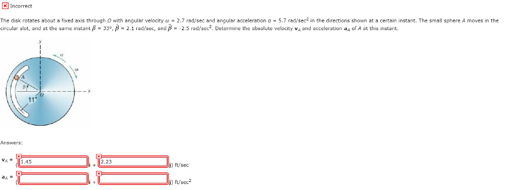 Solved Xincorrect The Disk Rotates About A Fixed Axis 0610