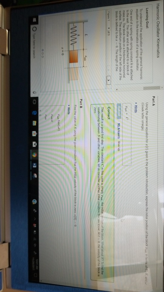 Solved Harmonic Oscillator Kinematics Part A Using the | Chegg.com Solved Harmonic Oscillator Kinematics Part A Using the | Chegg.com