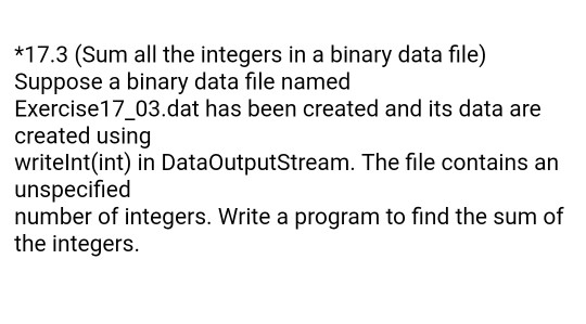 Solved 173 Sum All The Integers In A Binary Data File 3611