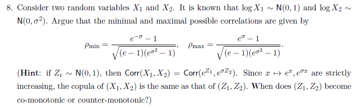 8. Consider two random variables Xi and X. It is | Chegg.com