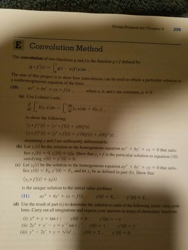 Solved Group Projects for Chapter 4 239 E Convolution Method | Chegg.com