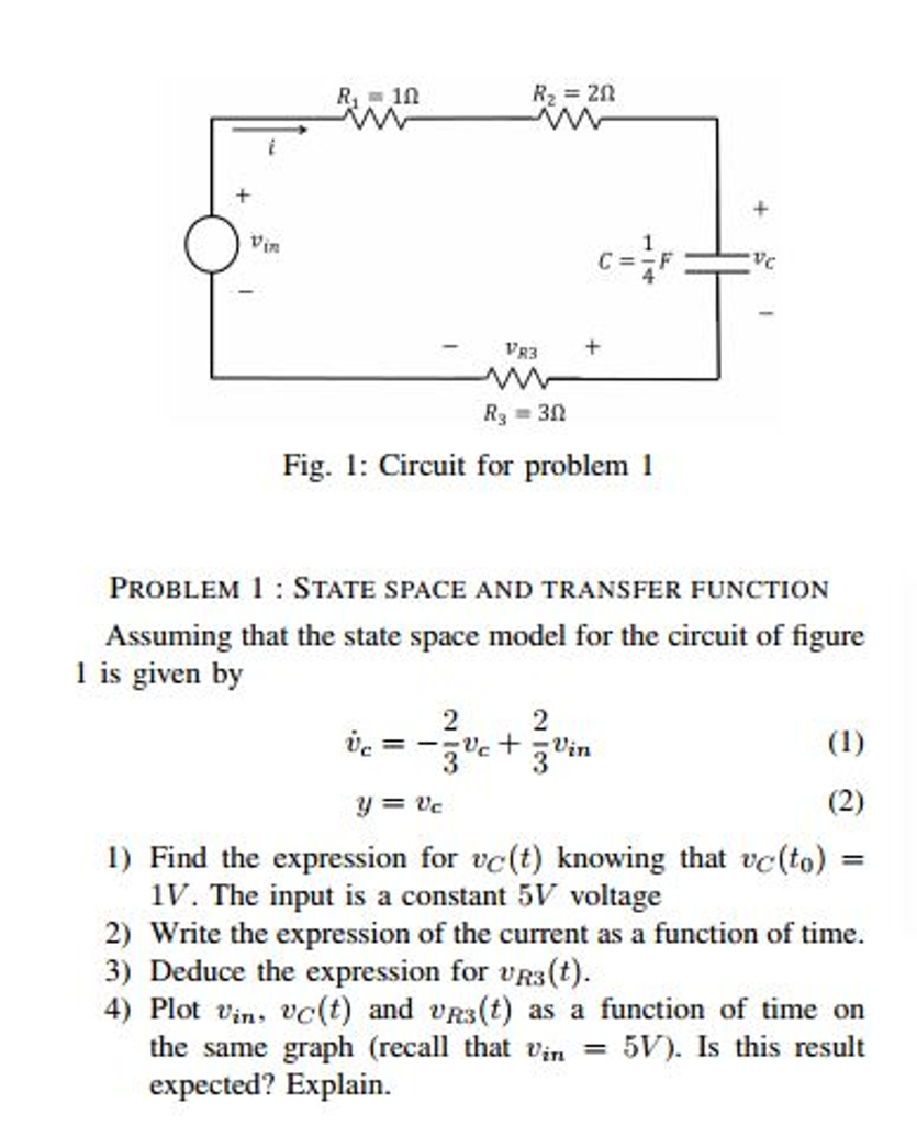 Solved Assuming that the state space model for the circuit | Chegg.com