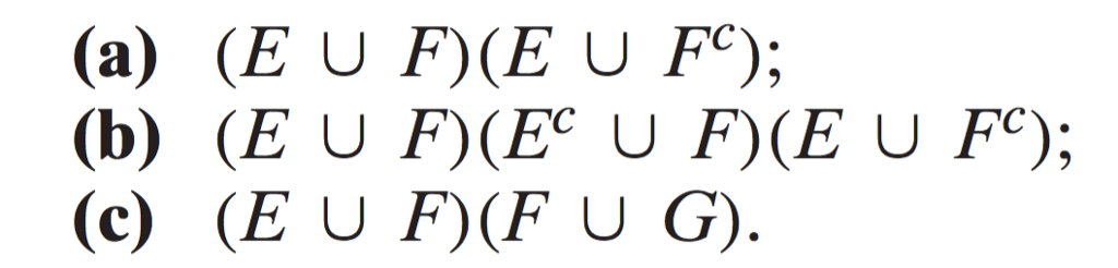 Solved (a) (E U F(E U Fe); (b) (E U F(EC U F(E U FC); | Chegg.com