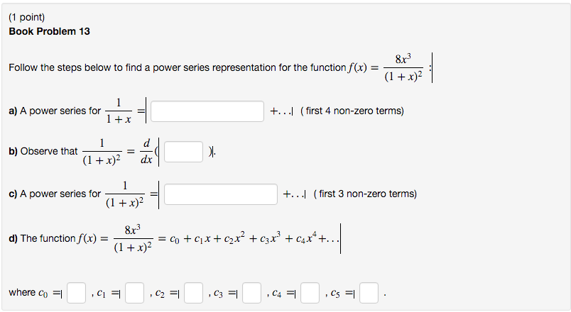 Solved (1 point) Book Problem 11 14 Follow the steps below | Chegg.com