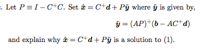 Consider the constrained least squares problem min | Chegg.com