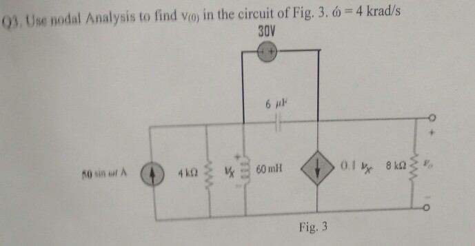 Solved Use nodal Analysis to find v(0) in the circuit of | Chegg.com