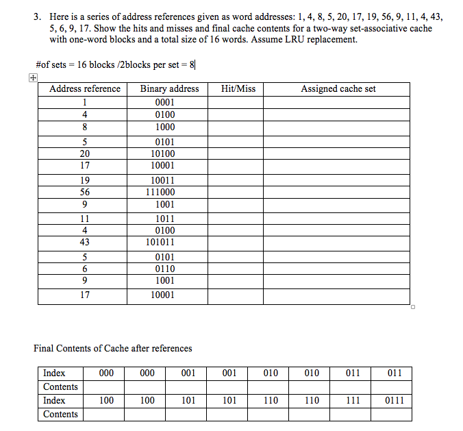 Solved Here is a series of address references given as word | Chegg.com