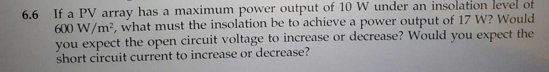 Solved If A Pv Array Has A Maximum Power Output Of 10 W 