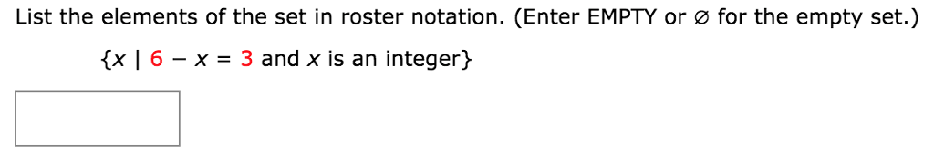 Solved List the elements of the set in roster notation. | Chegg.com