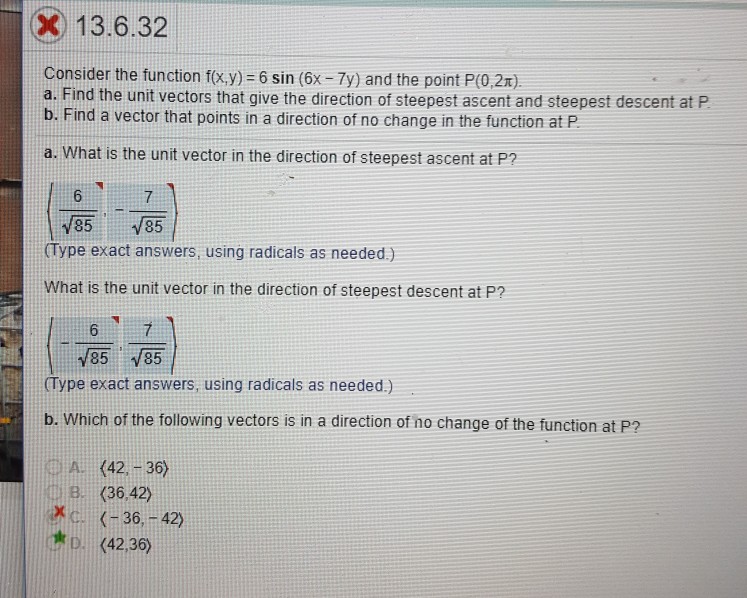 Solved X 13 6 32 Consider The Function F X Y 6 Sin
