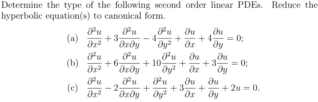 Solved Determine The Type Of The Following Second Order