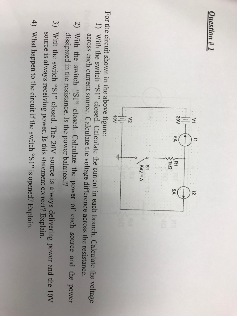 Solved 011 estion # 1 V1 11 12 20 5A R1 5A S1 Key A V2 10V | Chegg.com Solved 011 estion # 1 V1 11 12 20 5A R1 5A S1 Key A V2 10V | Chegg.com