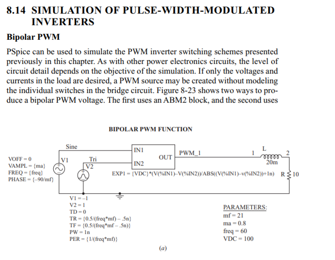 PSIM simulation for Example 8-10 a) b) 2. Draw and | Chegg.com