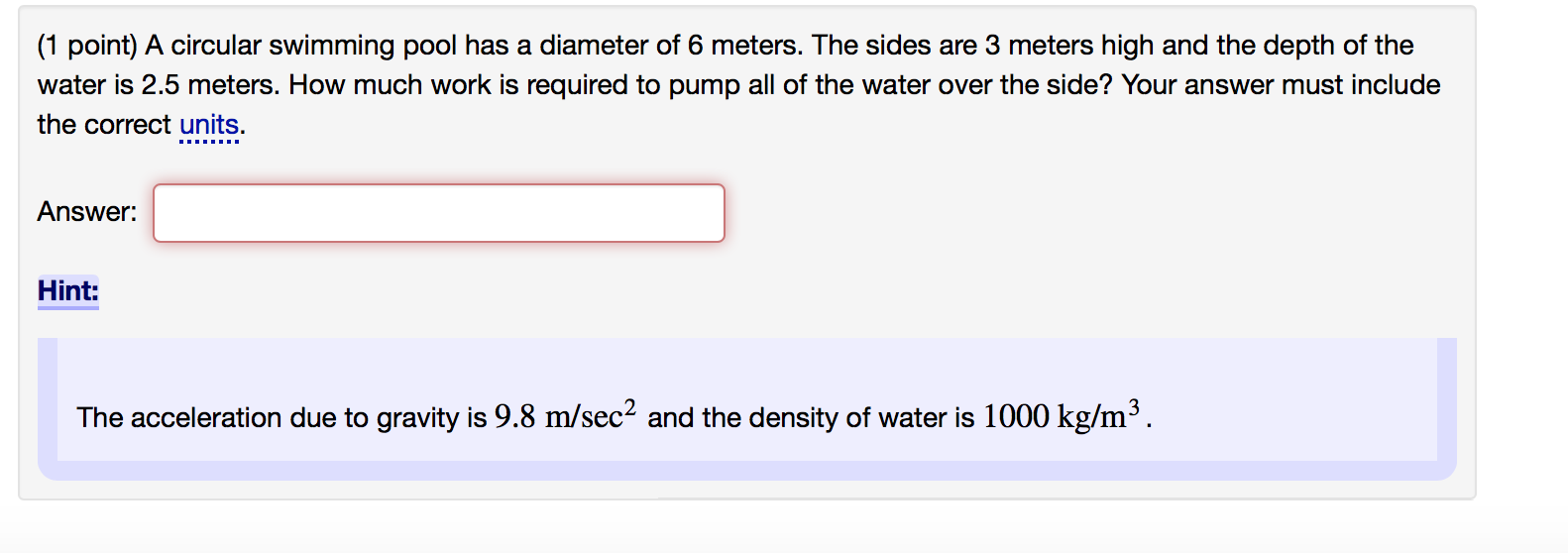 Solved A circular swimming pool has a diameter of 6 meters. | Chegg.com