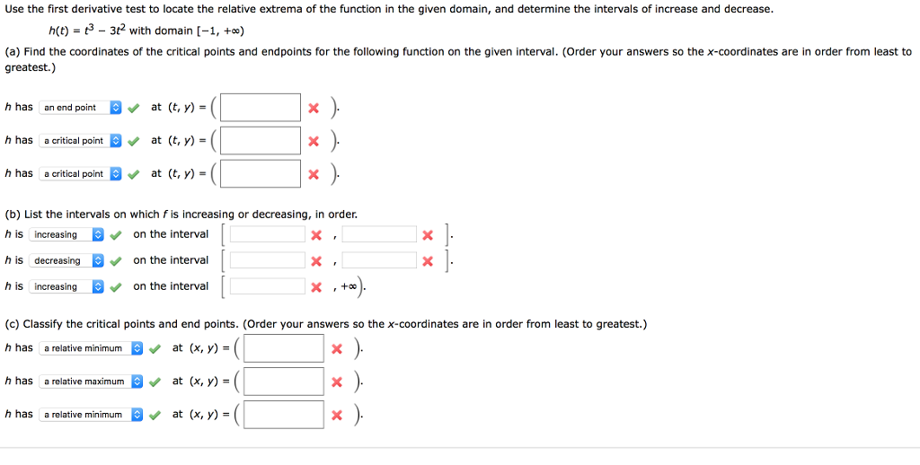 Solved Use the first derivative test to locate the relative | Chegg.com