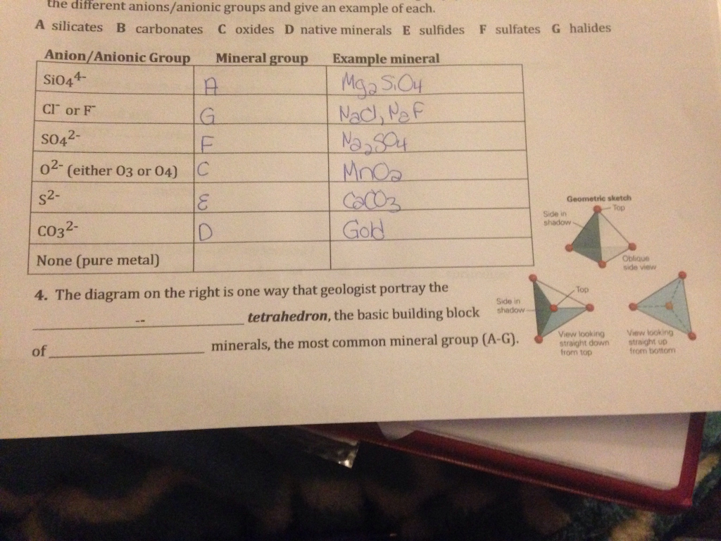 Solved the different anions/anionic groups and give an | Chegg.com