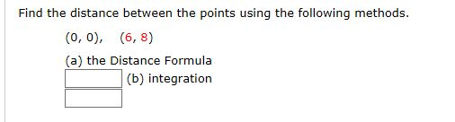 Solved Find the distance between the points using the | Chegg.com