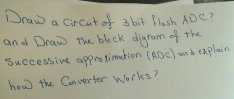 Solved Draw a circuit of 3 bit flash ADC? and draw the block | Chegg.com