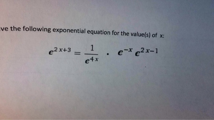 Solved Give the following exponential equation for the | Chegg.com