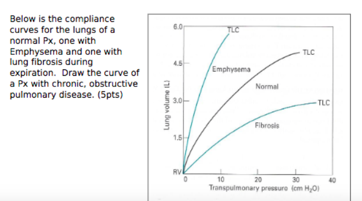 Solved Below is the compliance curves for the lungs of a | Chegg.com