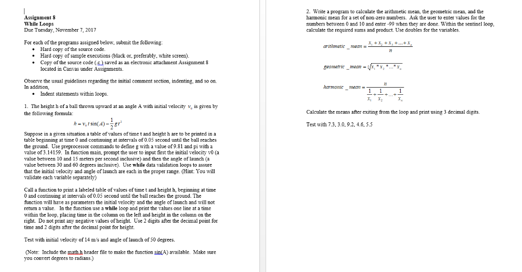 Solved 2. Write a program to calculate the arithmetic mean, | Chegg.com