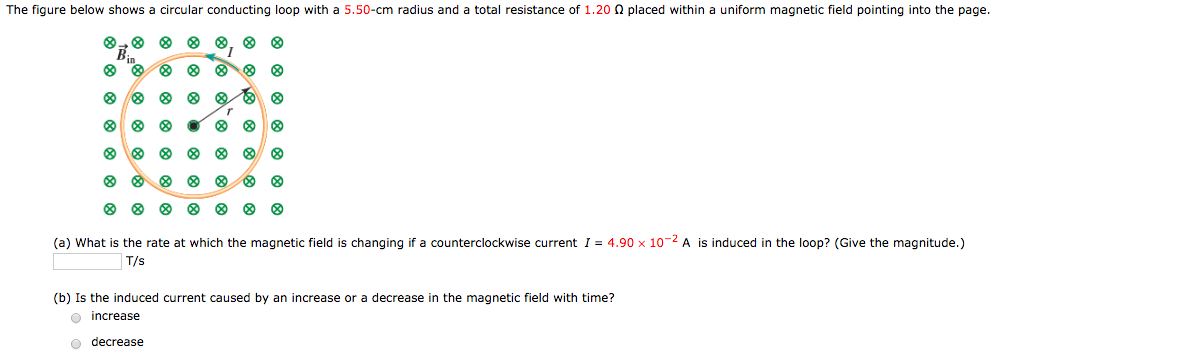Solved The figure below shows a circular conducting loop | Chegg.com