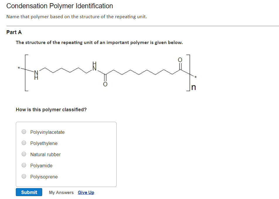 Solved Part A The structure of the repeating unit of an | Chegg.com