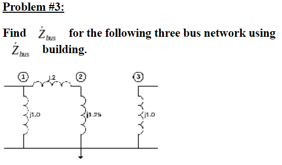 Solved Problem #3: for the following three bus network using | Chegg.com