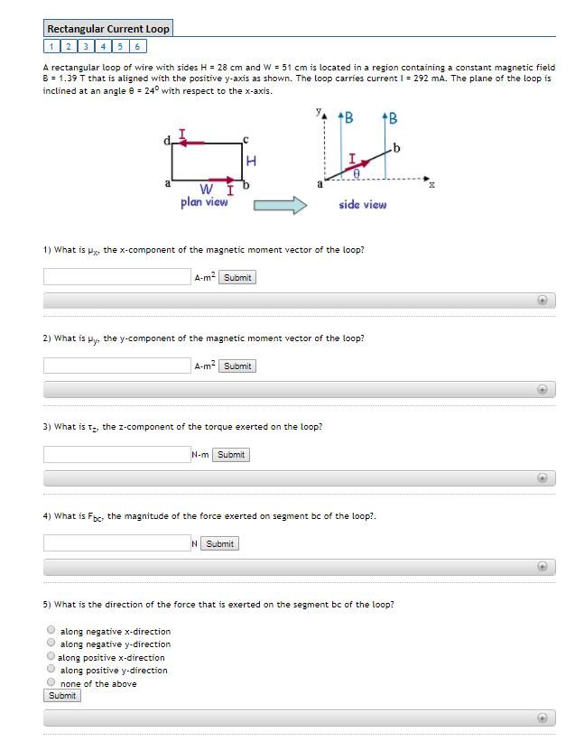 Solved Rectangular Current Loop A Rectangular Loop Of Wire