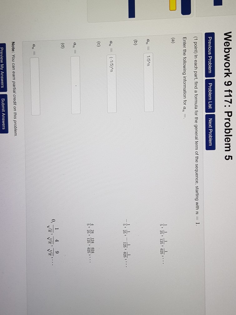 Solved Webwork 9 f17: Problem 5 Previous Problem Problem | Chegg.com Solved Webwork 9 f17: Problem 5 Previous Problem Problem | Chegg.com