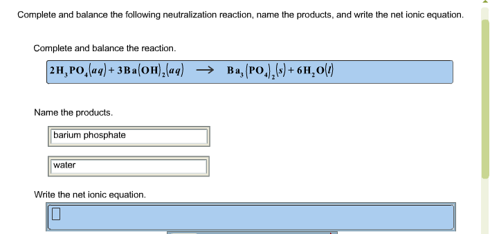Solved Complete and balance the following neutralization | Chegg.com