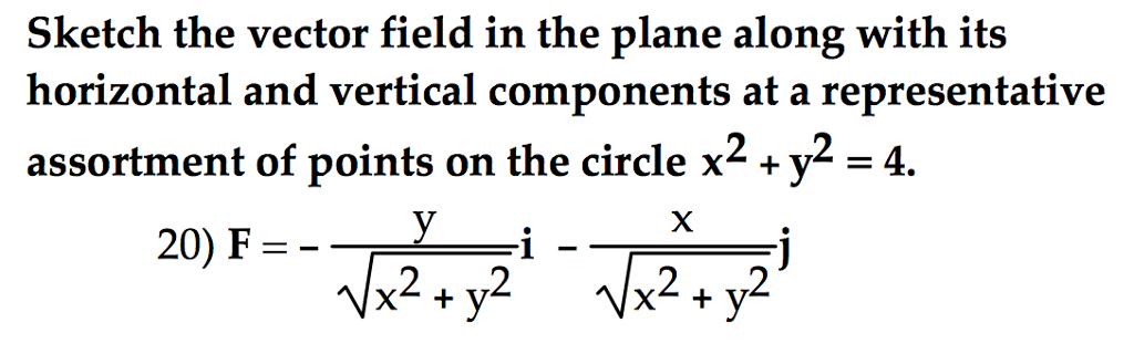 Solved Sketch the vector field in the plane along with its | Chegg.com
