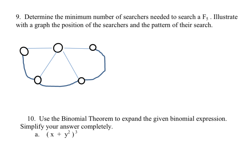 Solved Determine the minimum number of searchers needed to | Chegg.com