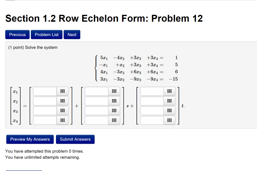 Section 1 2 Row Echelon Form Problem 12 Previous