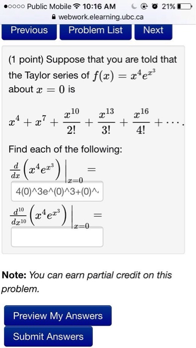 Solved Suppose that you are told that the Taylor series of | Chegg.com