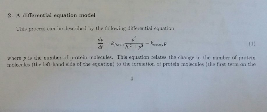 Solved 2: A differential equation model This process can be | Chegg.com