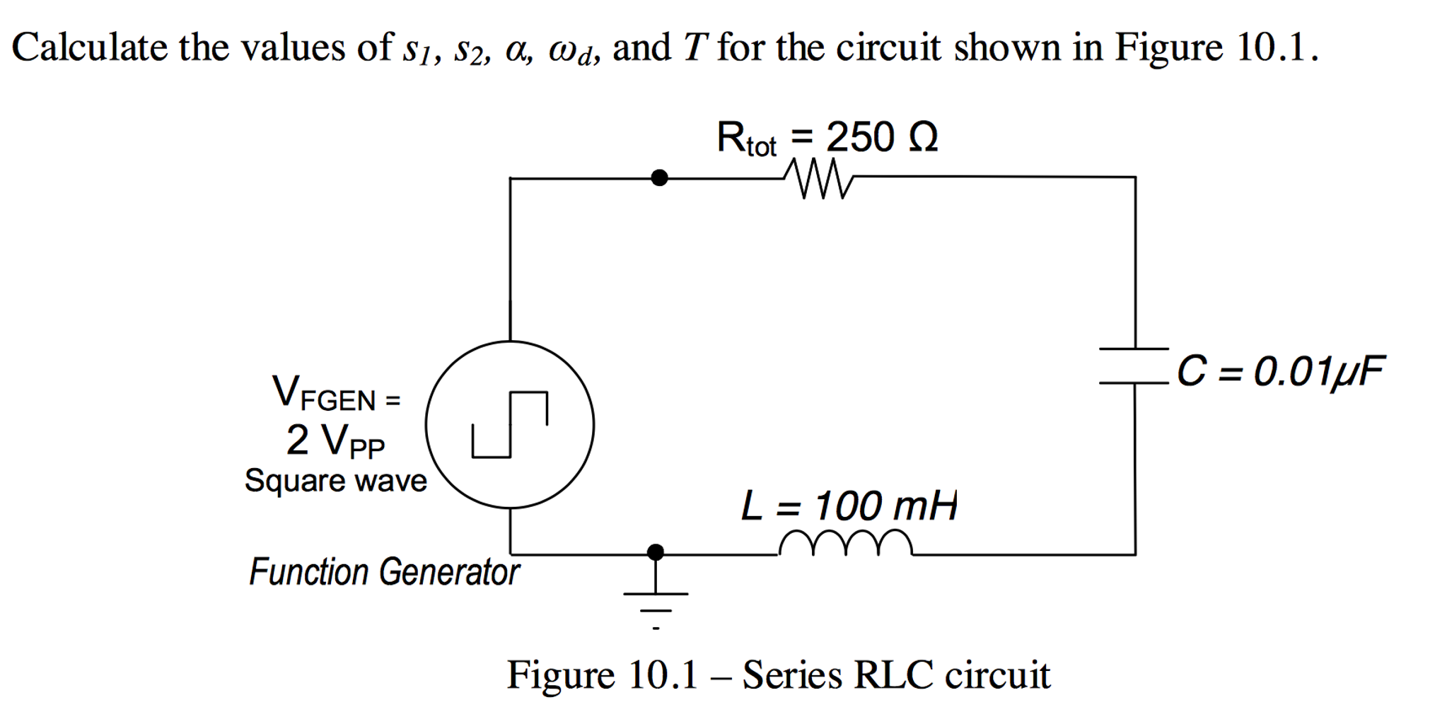 Solved Calculate the values of s_1, s_2, alpha, omega_d, and | Chegg.com