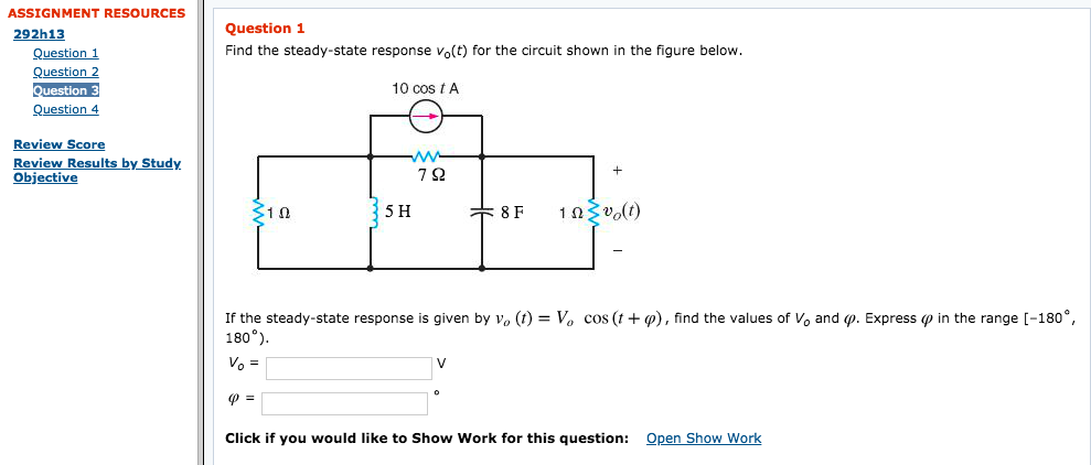 Solved ASSIGNMENT RESOURCES Question 1 Find the steady-state | Chegg.com