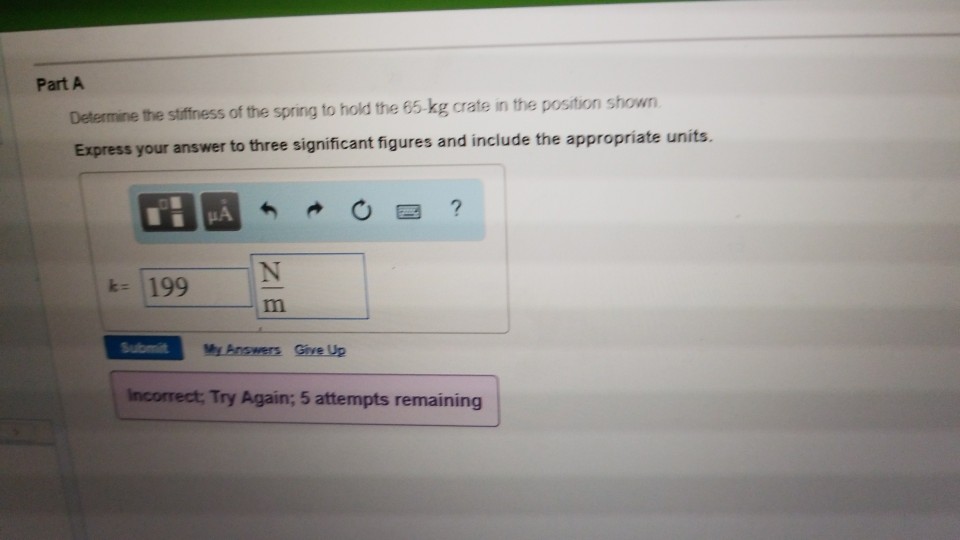 Solved Problem 3.18 Part A Det Exp The spring DB has an | Chegg.com
