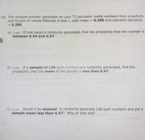 Solved The random-number generator on your If I calculator | Chegg.com