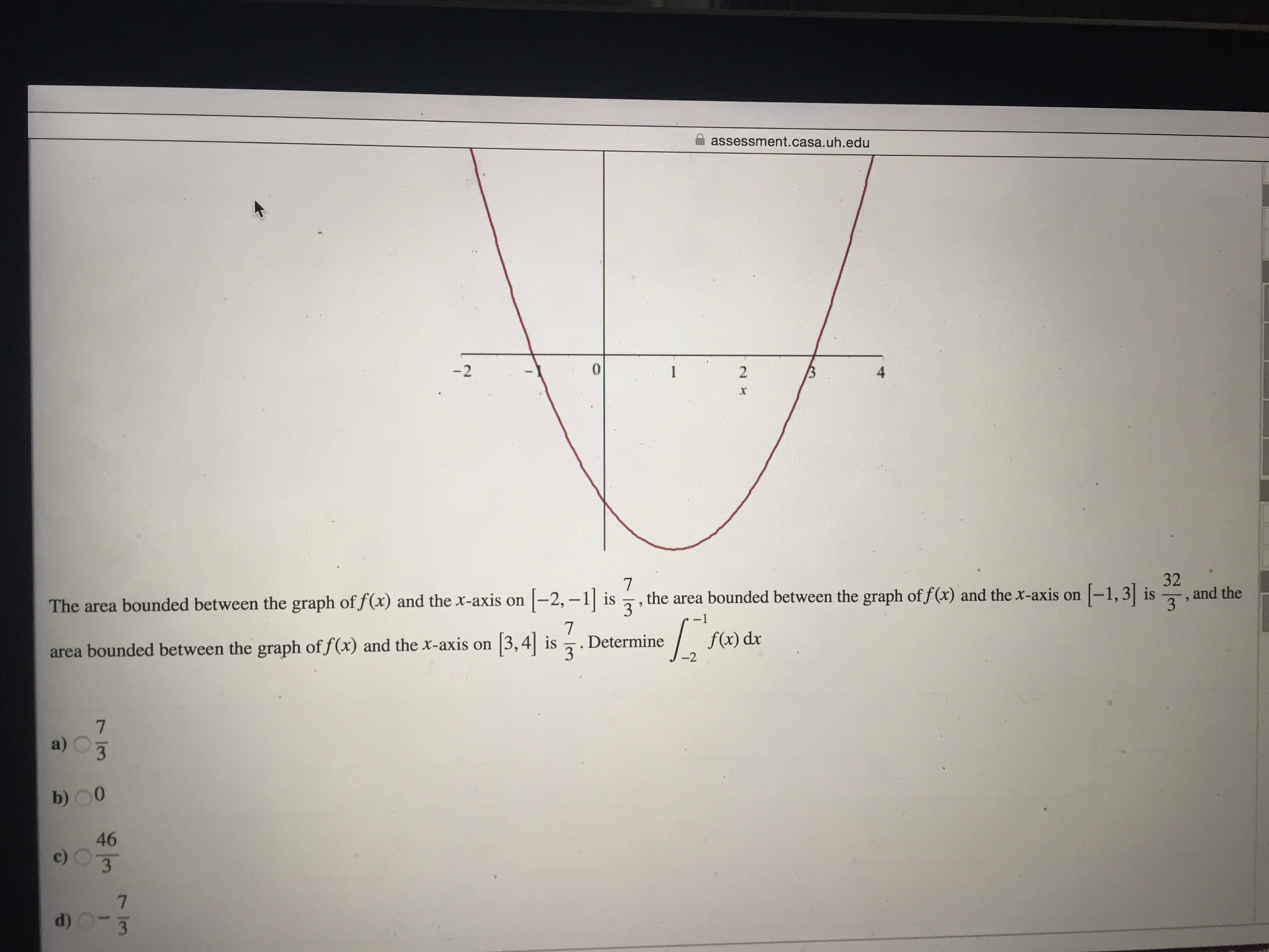 Solved The area bounded between the graph of f(x) and the | Chegg.com