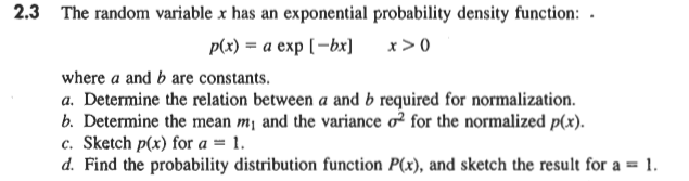 Solved The random variable x has an exponential probability | Chegg.com