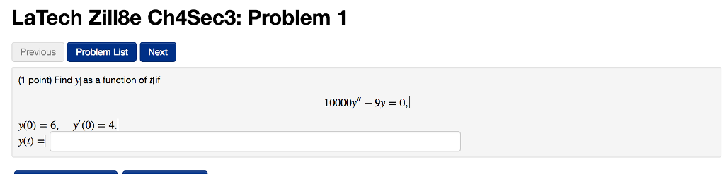 Solved La Tech Zill8e Ch4Sec3: Problem 1 Previous Problem | Chegg.com