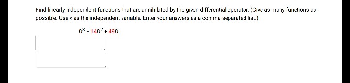 Solved Find linearly independent functions that are | Chegg.com