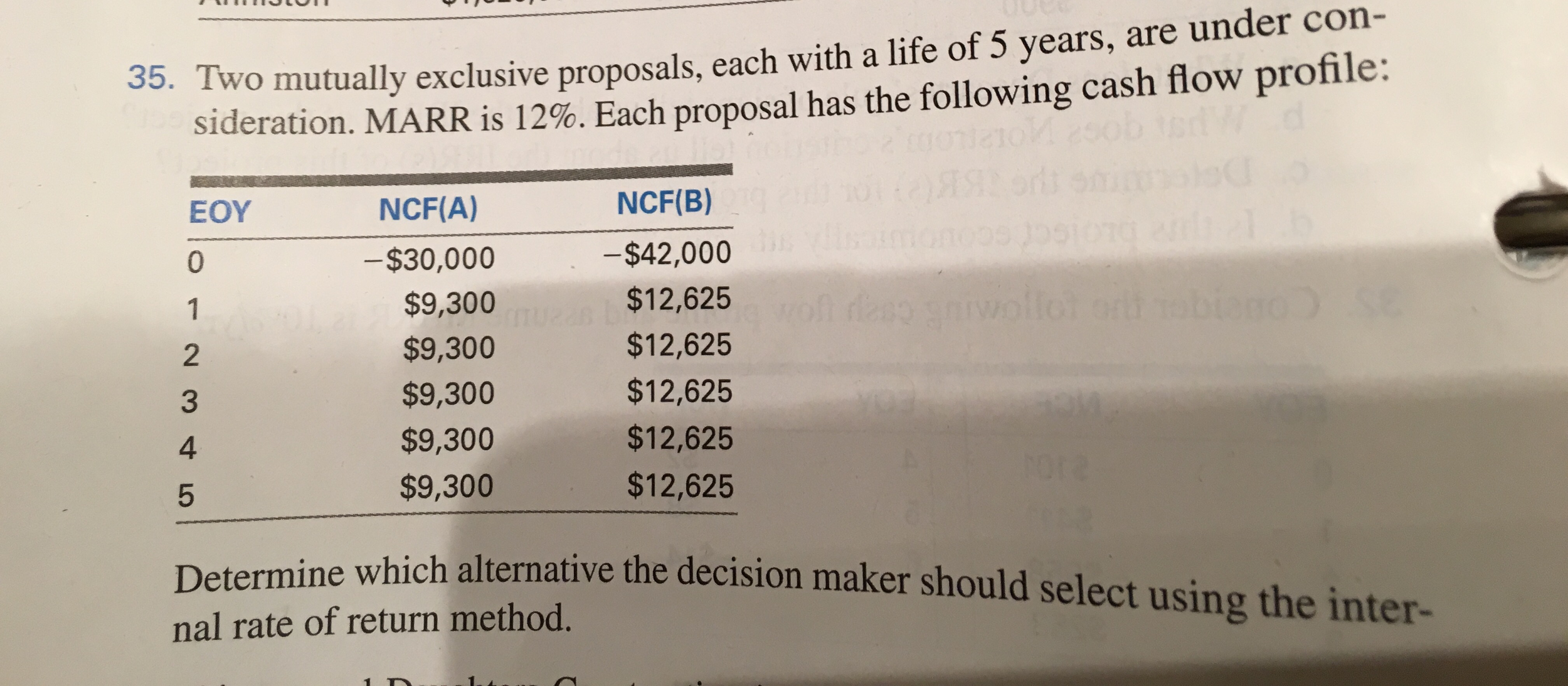 Solved Use Incremental Irr Analysis For Questions 39 And 49