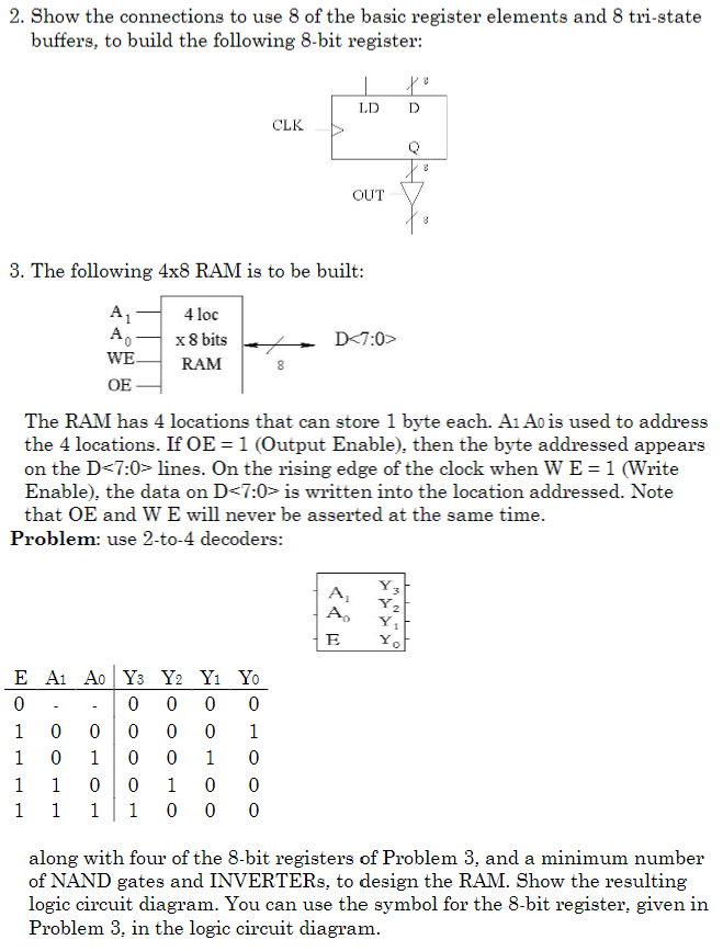 Solved Show the connections to use 8 of the basic register | Chegg.com