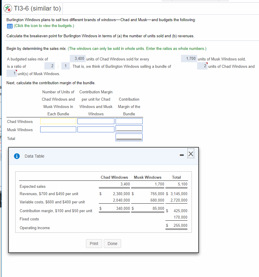 Solved %) T13-6 (similar to) Burlington Windows plans to | Chegg.com