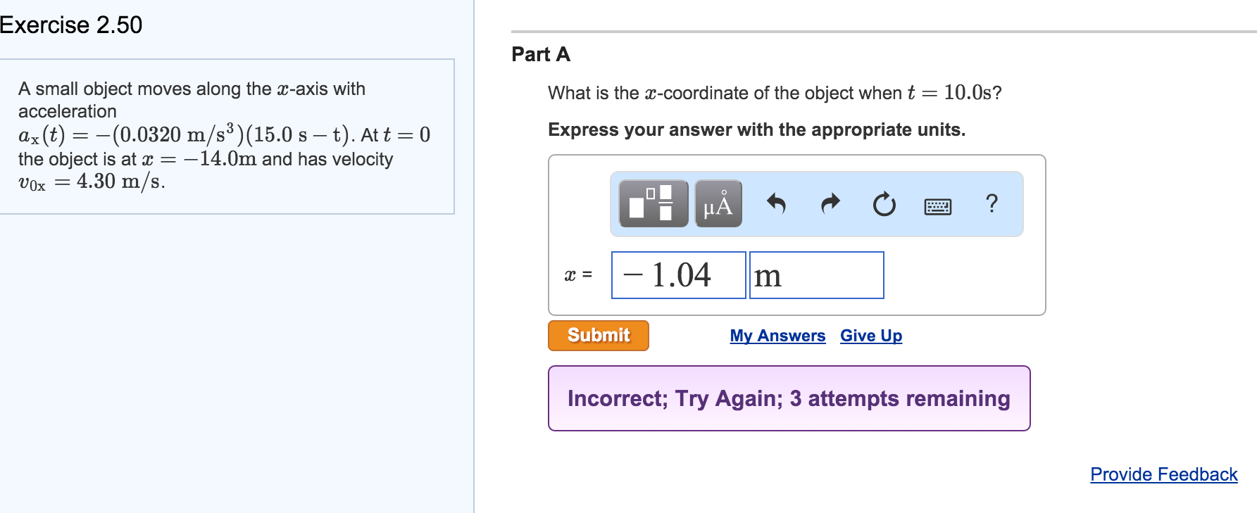 Solved A small object moves along the x-axis with | Chegg.com