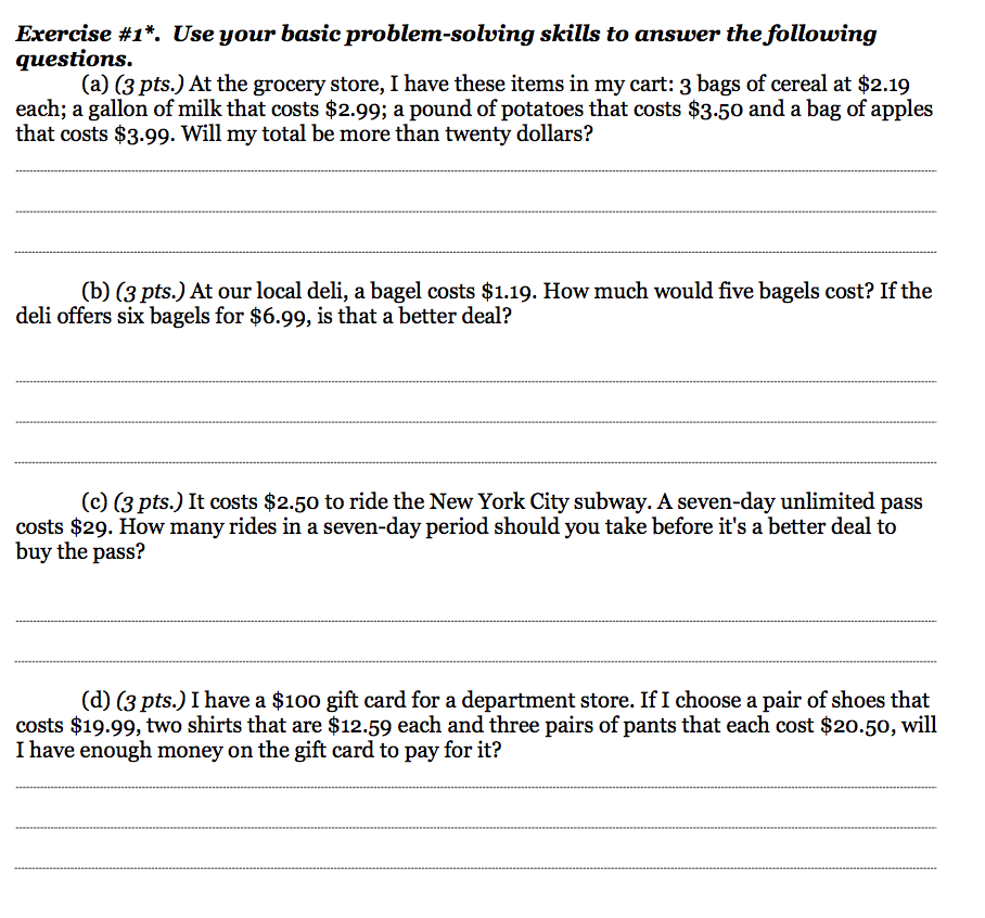 Basic Problem Solving Questions And Answers
